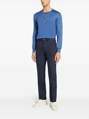 TOM FORD Henley Knitted Silk Top