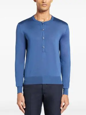 TOM FORD Henley Knitted Silk Top