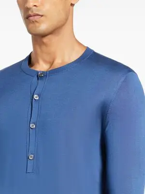 TOM FORD Henley Knitted Silk Top