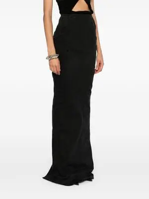 ENTIRE STUDIOS Channel Denim Maxi Skirt - Black