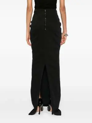 ENTIRE STUDIOS Channel Denim Maxi Skirt - Black