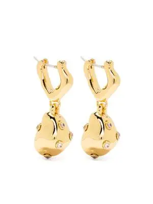 VANN JEWELRY Crystal-embellished Drop Earrings - Gold