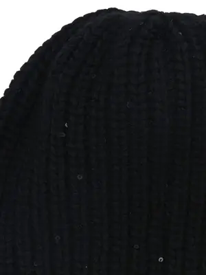Brunello Cucinelli Sequin-embellished Ribbed-knit Beanie - Black
