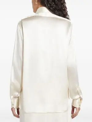 TOM FORD Pintuck-detail Silk Shirt - White