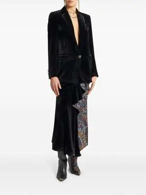 Etro Velvet Single-breasted Blazer - Black