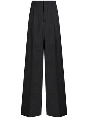 Etro Patterned Jacquard Wool Trousers