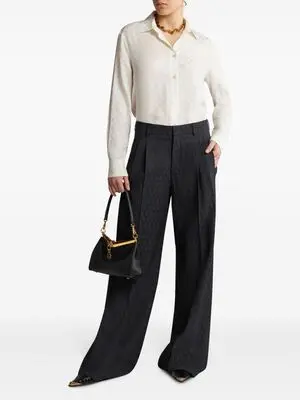 Etro Patterned Jacquard Wool Trousers