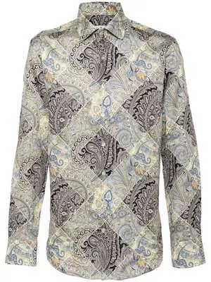 Etro Paisley-print Cotton Shirt - Blue
