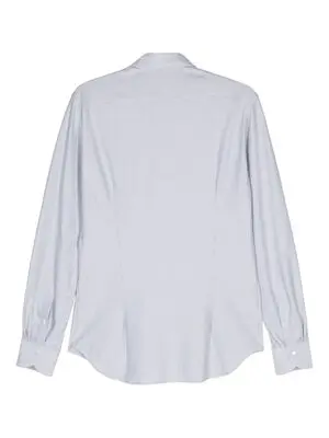 Canali Cutaway-collar Striped Shirt - Grey