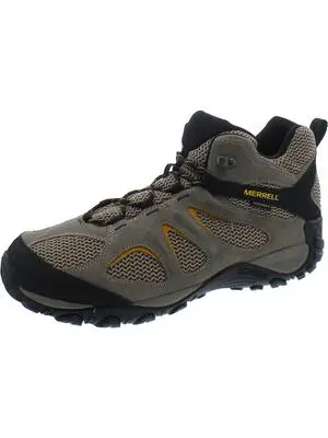 Merrell Mens Suede Mesh Hiking Shoes - Grey