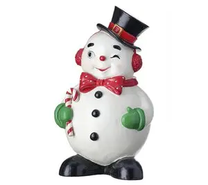 VALERIE PARR HILL 12' Standing Winking Jolly Snowman Valerie - One-color