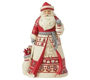 JIM SHORE Nordic Noel Santa With Bag Fig - One-color