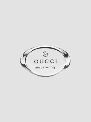 Gucci Trademark Sterling Oval Signet Ring