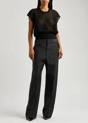 Alaïa Layered Mohair-blend Trousers