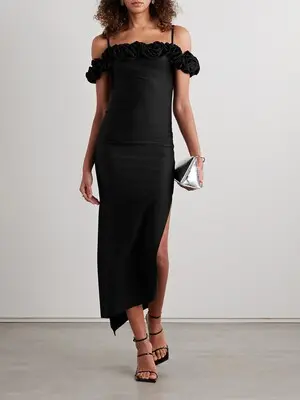 Coperni Cold-shoulder Stretch-jersey Gown - Black