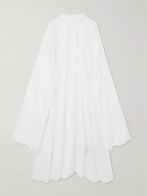 JIL SANDER Cape-effect Cotton-poplin Maxi Dress