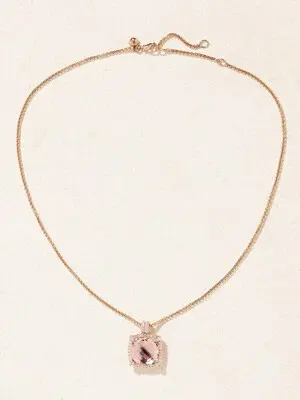 David Yurman Châtelaine 18-karat Rose Morganite, And Diamond Necklace - Gold