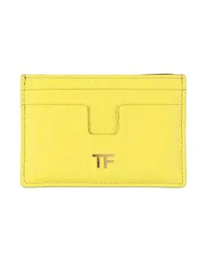 TOM FORD Woman Cardholder Ivory Size - Calfskin Yellow
