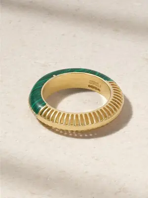 L’ATELIER NAWBAR Bombay Ray 18-karat Gold, Malachite And Diamond Ring