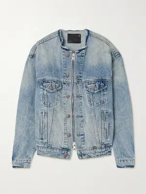 R13 Distressed Trucker Denim Jacket