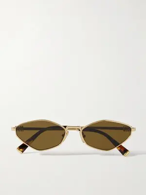 Miu Miu Hexagon-frame Sunglasses - Gold
