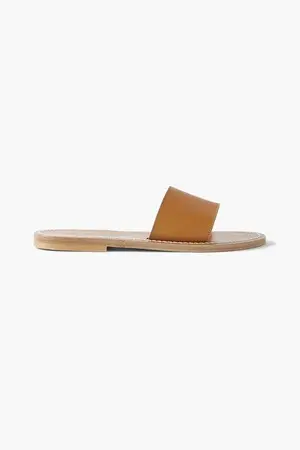 Tan Leather Slides