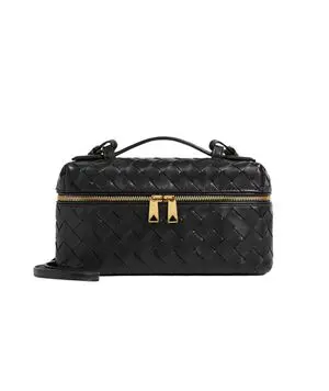 BOTTEGA  VENETA Intrecciato Leather Vanity Case - Black