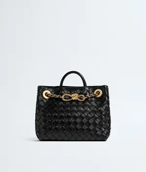 Bottega Veneta Small Andiamo Chain Top Handle Bag - Black