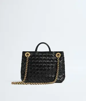 Bottega Veneta Small Andiamo Chain Top Handle Bag - Black