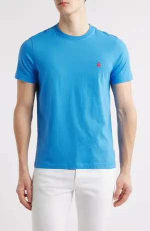 Brooks Brothers Solid Cotton T-shirt Bright Blue