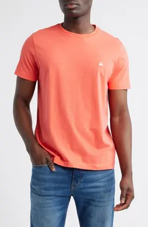 Brooks Brothers Solid Cotton T-shirt - Coral