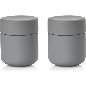 ZONE DENMARK Ume Set Of 2 Ceramic Jars - Grey