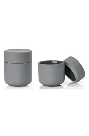 ZONE DENMARK Ume Set Of 2 Ceramic Jars - Grey
