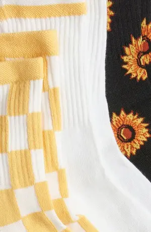 K BELL SOCKS La Sunflower Assorted 3-pack Crew Socks