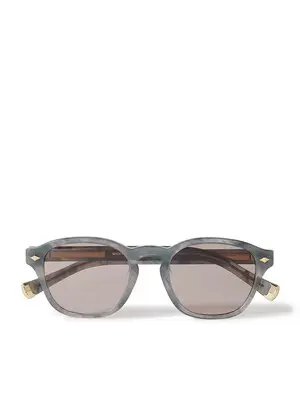 Brunello Cucinelli Round-frame Acetate Sunglasses - Gray