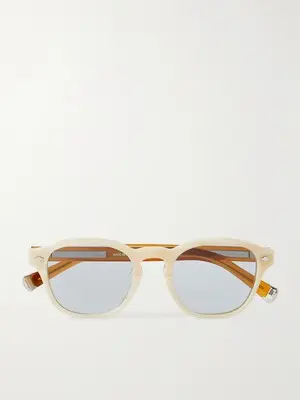 Brunello Cucinelli Round-frame Two-tone Sunglasses - Neutrals