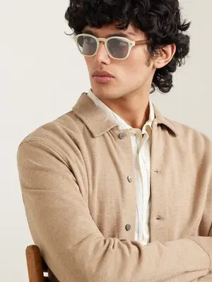 Brunello Cucinelli Round-frame Two-tone Sunglasses