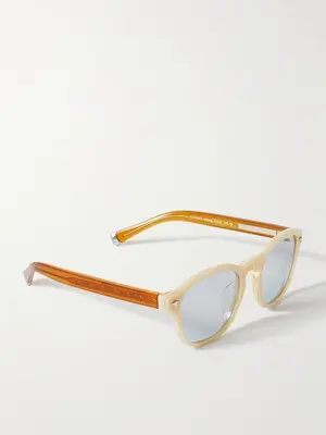 Brunello Cucinelli Round-frame Two-tone Sunglasses