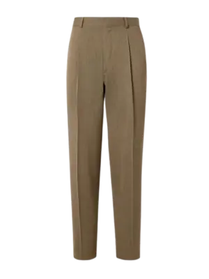 Loro Piana Tapered Pleated Wool-twill Suit Trousers
