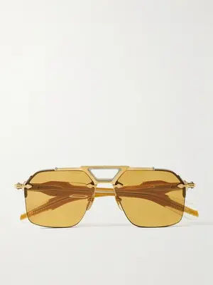 JACQUES MARIE MAGE Silverton Aviator-style Sunglasses - Yellow
