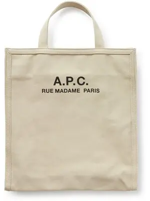 A.p.c. Logo-print Cotton-canvas Tote