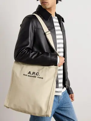 A.p.c. Logo-print Cotton-canvas Tote