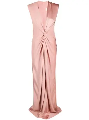 Max Mara Twist-front V-neck Maxi Dress