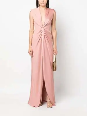 Max Mara Twist-front V-neck Maxi Dress