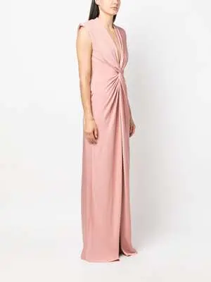 Max Mara Twist-front V-neck Maxi Dress