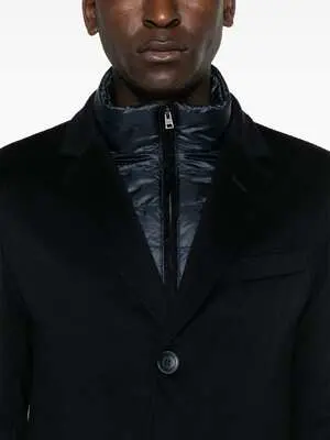 Herno Layered Single-breasted Coat - Blue