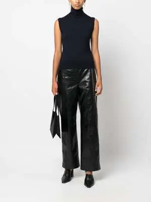 Sportmax Roll-neck Vest - Blue