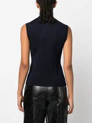 Sportmax Roll-neck Vest - Blue