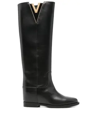 VIA ROMA 15 Knee-length Leather Boots