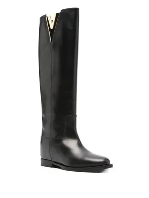 VIA ROMA 15 Knee-length Leather Boots